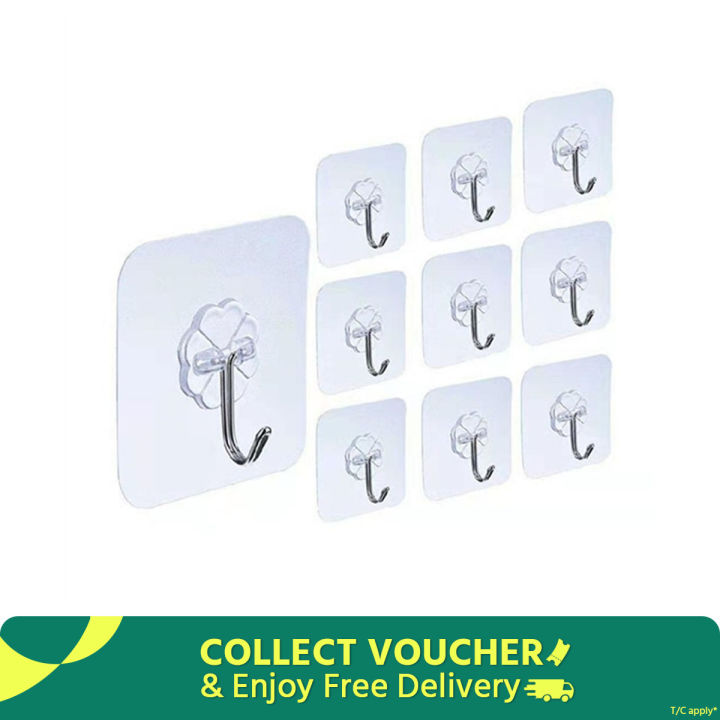 5/10 Pieces angta Wall Hooks, Adhesive Hooks, Kitchen Hooks ...