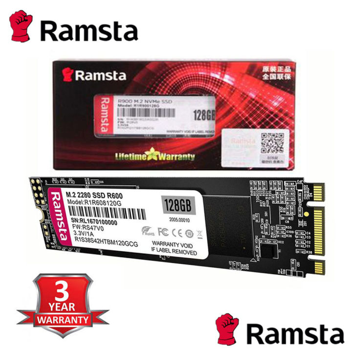 RAMSTA R600 M.2 2280 128GB Internal SSD For Desktop Or Laptop With 03 ...