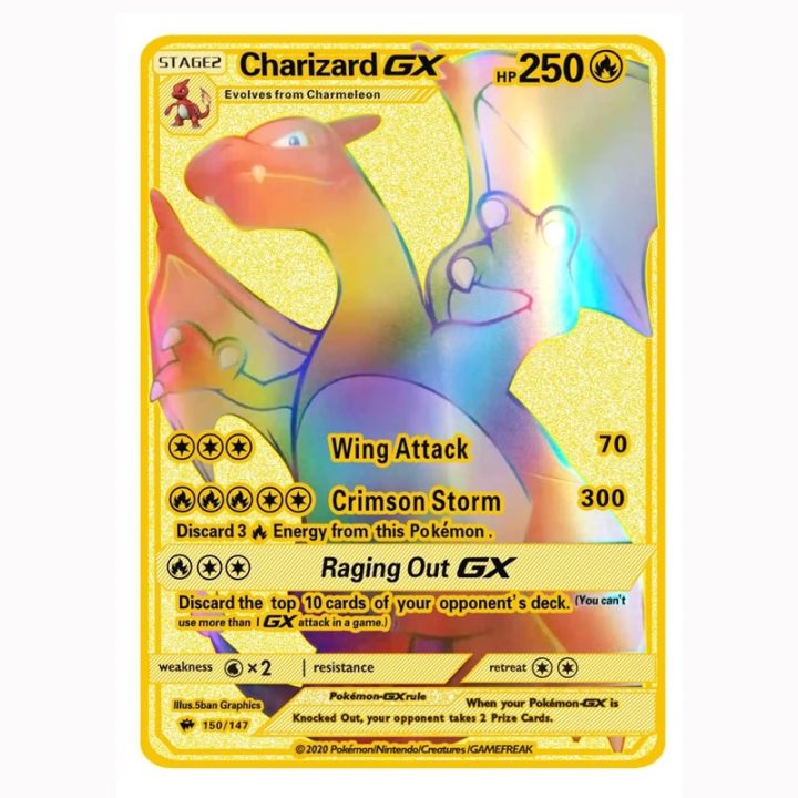 2022 New Vmax Metal Golden Cards Charizard Custom Metals 25Th ...