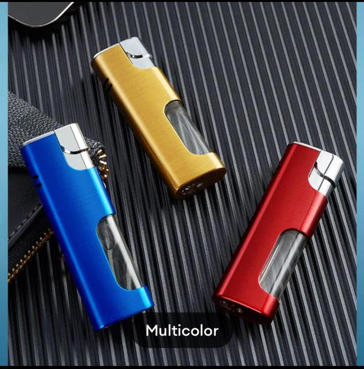 Transparent Tank Torch Lighter Metal Cigarete Cigar Gas Butane Lighters ...