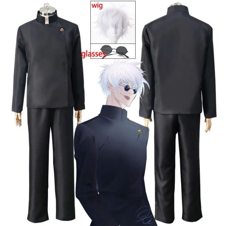 Anime Jujutsu Kaisen Gojo Satoru Cosplay Costume Glasses High School ...