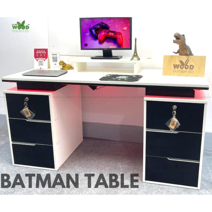 batman table with monitor riser and RGB light | Daraz.com.bd
