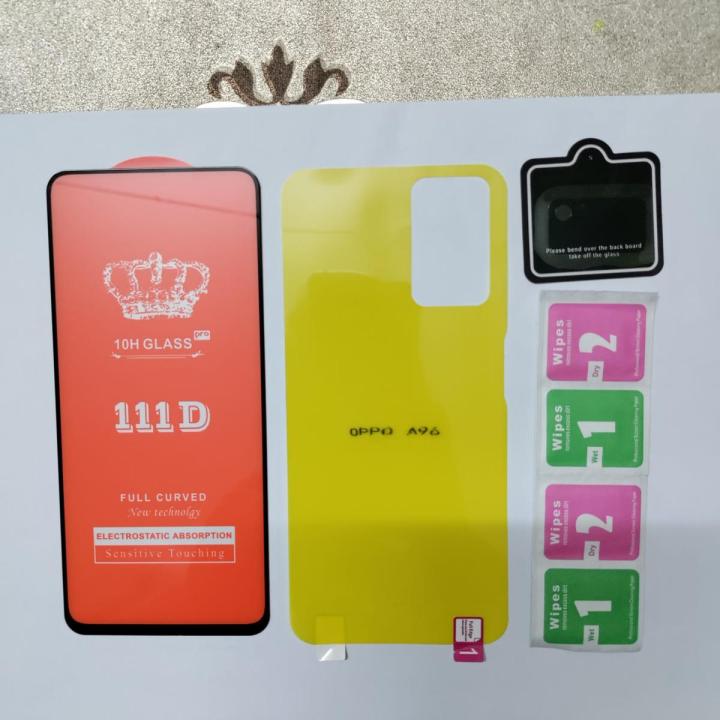 Oppo A96 Combo Pack 3 in 1 (Screen Protector, Camera Glass & Back ...