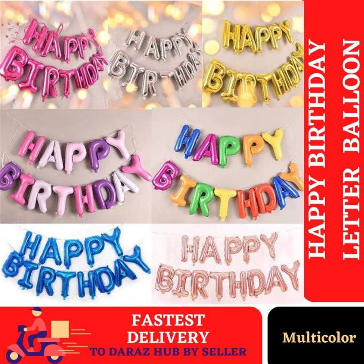 Happy Birthday Letter Foil Balloon | Birthday Party Supplies | Happy Birthday Balloons for Party ...