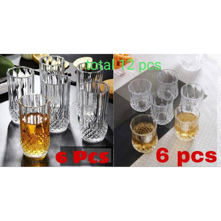 Combo sets, glass set -shorbot + water glass- 6+6 =12 full set | Daraz.com.bd