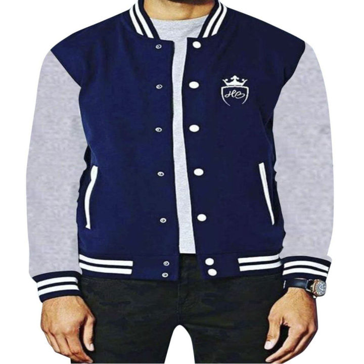 Navy Blue and Gray Cotton Jacket For Men | Daraz.com.bd