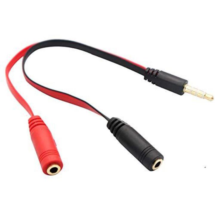 3.5mm AUX Headphone Y Splitter Cable 4-Pole 3.5mm AUX Female to 3-Pole ...