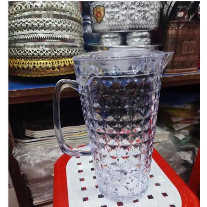 Crystal plastic water jug diamond 💎💎💎 shaped jug with lid and pitcher 2 ...