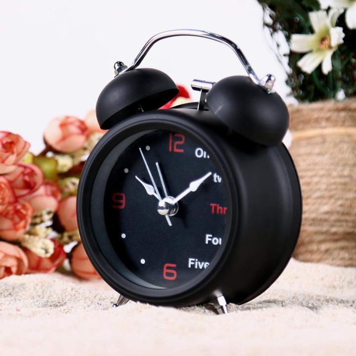 Double Bell Desk Table Alarm Clock - Black | Daraz.com.bd