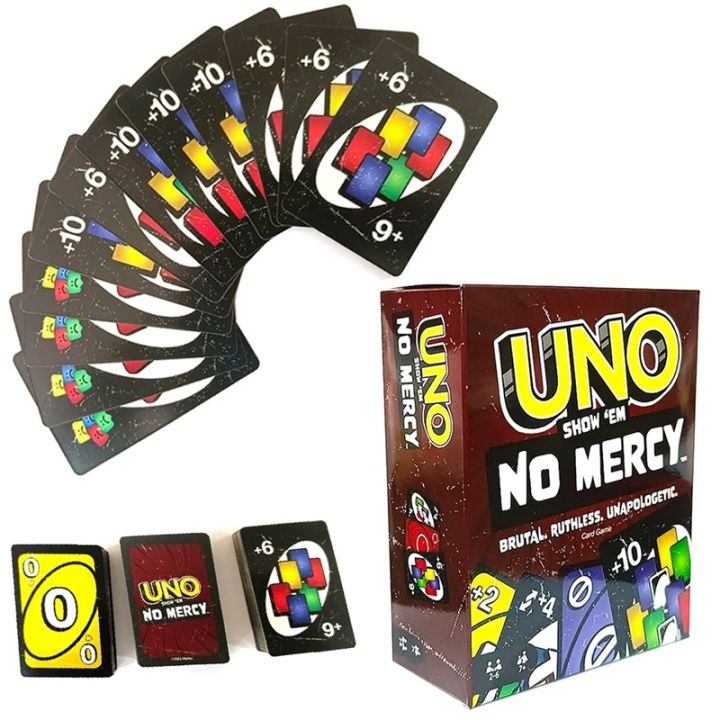 Mattel Games UNO NO MERCY Card Game for Family Night Featuring Tv Show Themed Graphics and a ...
