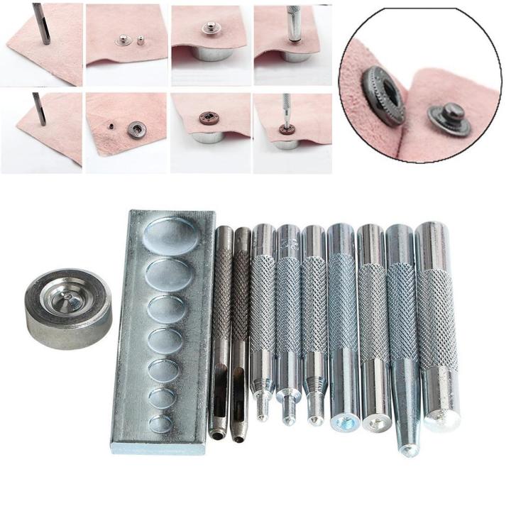 11pc Leather Craft Tool 633 201 655 831 Die Hole Punch Snap Rivet Fastener Set DIY Leather Tool ...