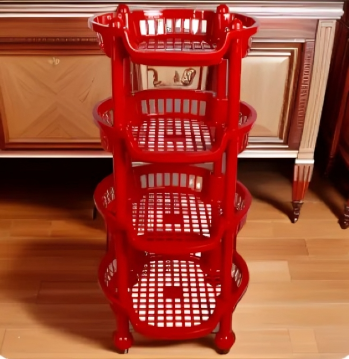Plastic Round Rack - 4 step Rack - kitchen Rack - color two Red Blue ...