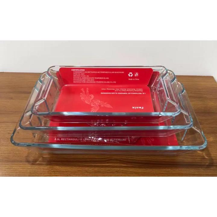3 Pcs Oven Proof Glass Serving Dish Set / Bati Set - 2.5L, 1.6L, 1L ...