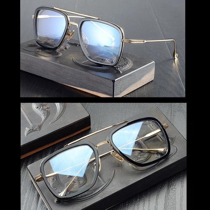 Golden Frame Tony Stark Iron Man Endgame Cutout Glasses For Men | Daraz ...