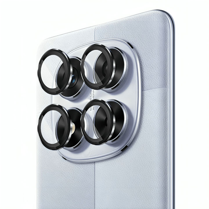 Xiaomi Redmi Note 14 Pro Aluminum Alloy Camera Ring Tempered Glass Lens ...