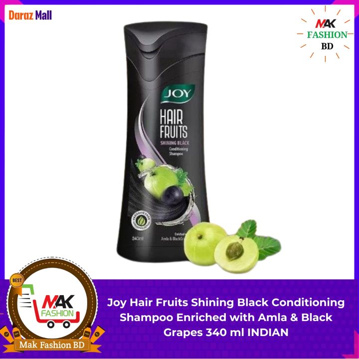 Joy Hair Fruits Shining Black Conditioning Shampoo Enriched with Amla ...