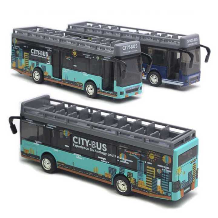 Open Bus Model Open Top Double Layer Sightseeing Bus Model Car | Daraz ...