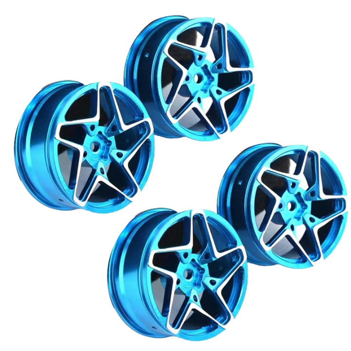 4Pcs 1/10 On-Road Drift Car 52MM Aluminum Alloy Metal Wheel Hub 1.9Inch Climb Car Wheel Rim for ...