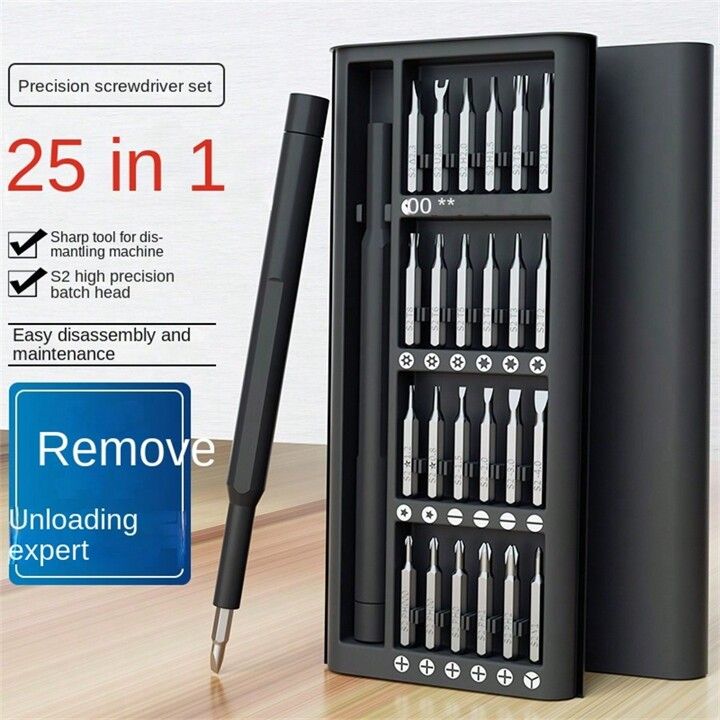 24 in 1 Precision Screwdriver Set, Manual Screwdriver Tool Set, CRV Magnetic Driver Bits Storage ...