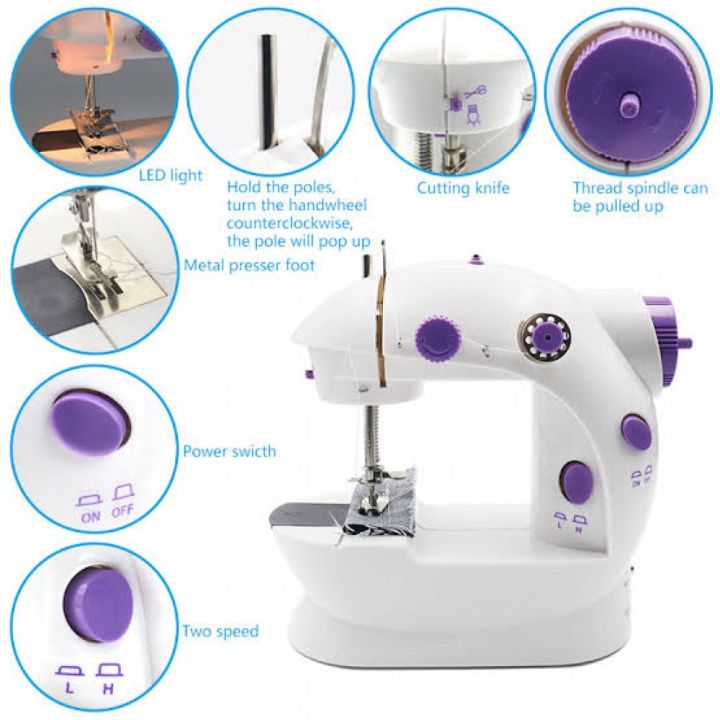 5 in 1 Dual Speed Portable Mini Electric Pedal Double Threads Rewind ...