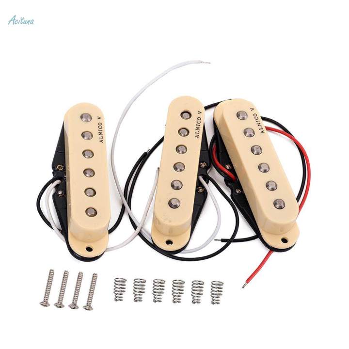 Electric Guitar Single Coil Pickup Set Middle/ Neck/ Bridge Alnico V | Daraz.com.bd