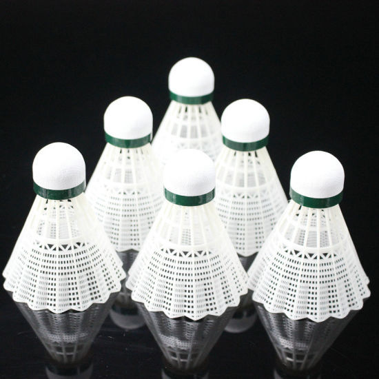 White Color Plastic Shuttlecock Pack - Feather Shuttle Badminton Cork ...