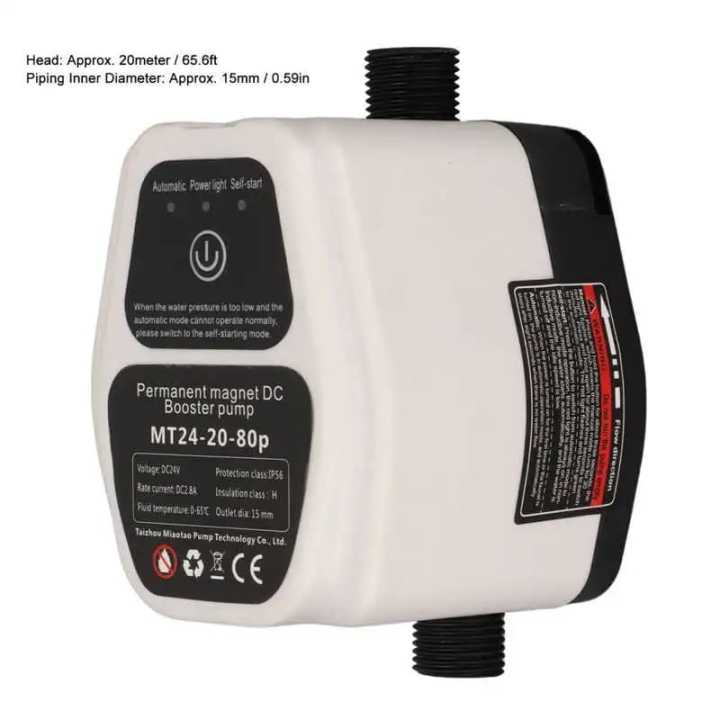 MT24-20-80P Mini Automatic Booster Pump 18m DC24V 65W IP56 Kitchen Shower Water Heater Tap Water ...