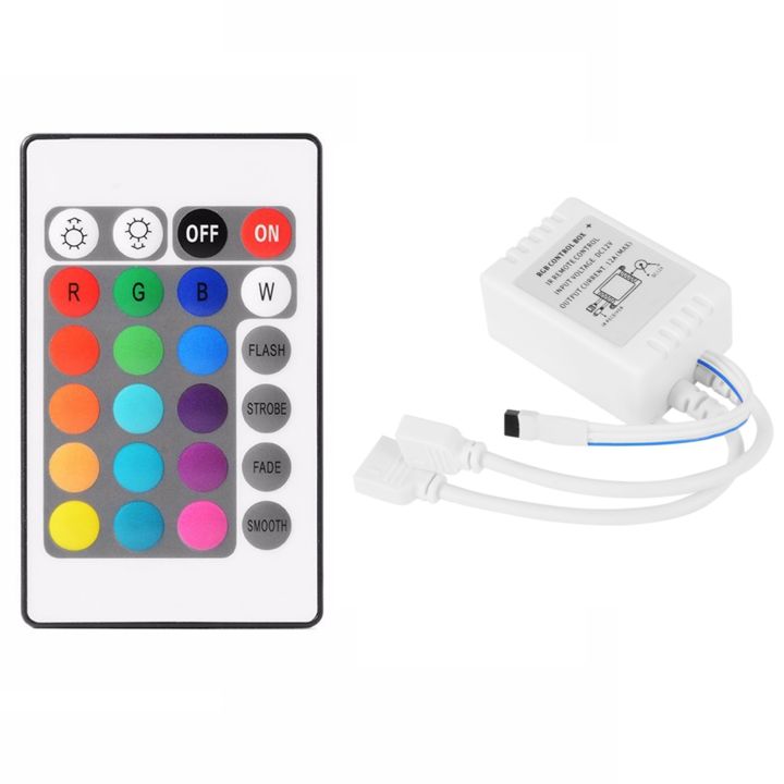 DC12V RGB LED Controller+24 Keys Remote Control RGB Control Box IR ...