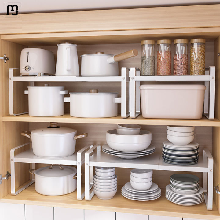 Retractable kitchen shelves, countertops, cabinet partitions, layered ...