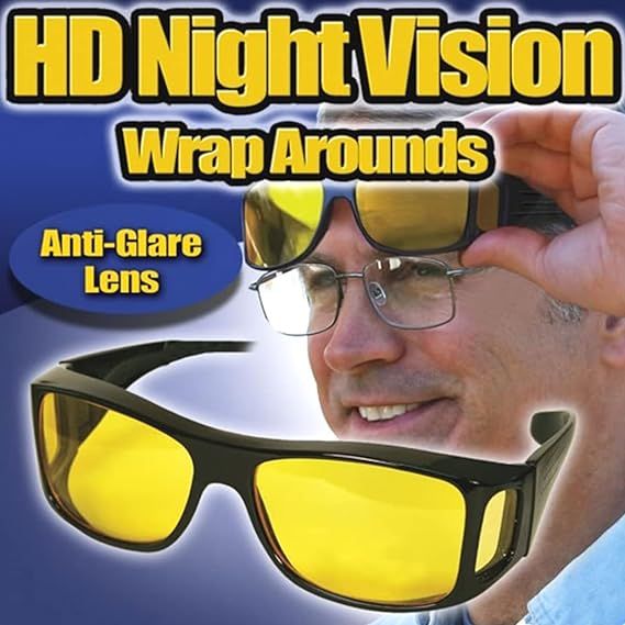 HD Night Vision Wraparounds Wrap Around Glasses (With package) | Daraz ...