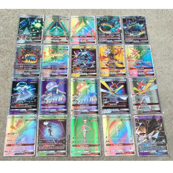 100 Pieces/200Pieces/Set Game Shiny Pokemon Cards English Flash Trading ...