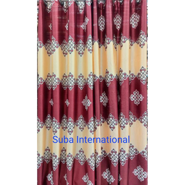 Synthetic Curtain পর্দা Porda 6 pcs Red Colour from Suba International ...