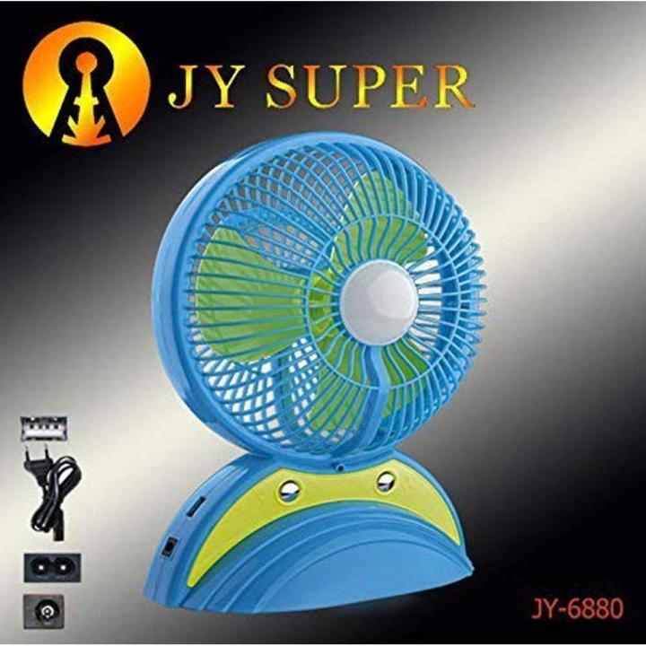 Jy Lithium Rechargeable Mini Table Fan With Led Light | Daraz.com.bd