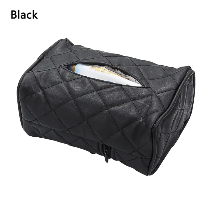 1PC Leather Tissue Storage Box Car Back Seat Napkin Holder Headrest ...