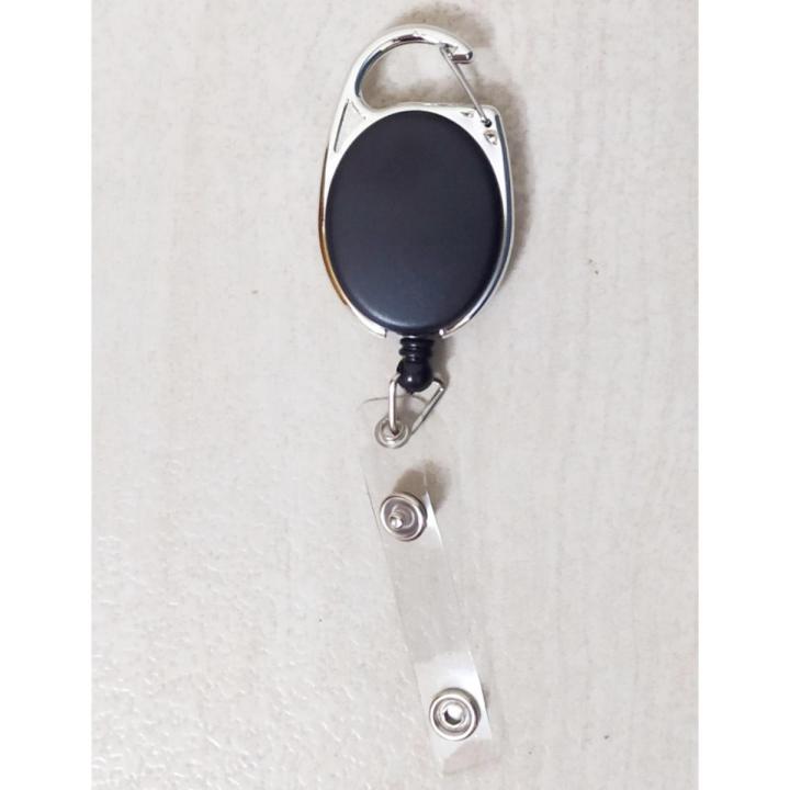 Plastic Pull Carabiner Style Retractable Reel Key Ring ID Card Badge ...