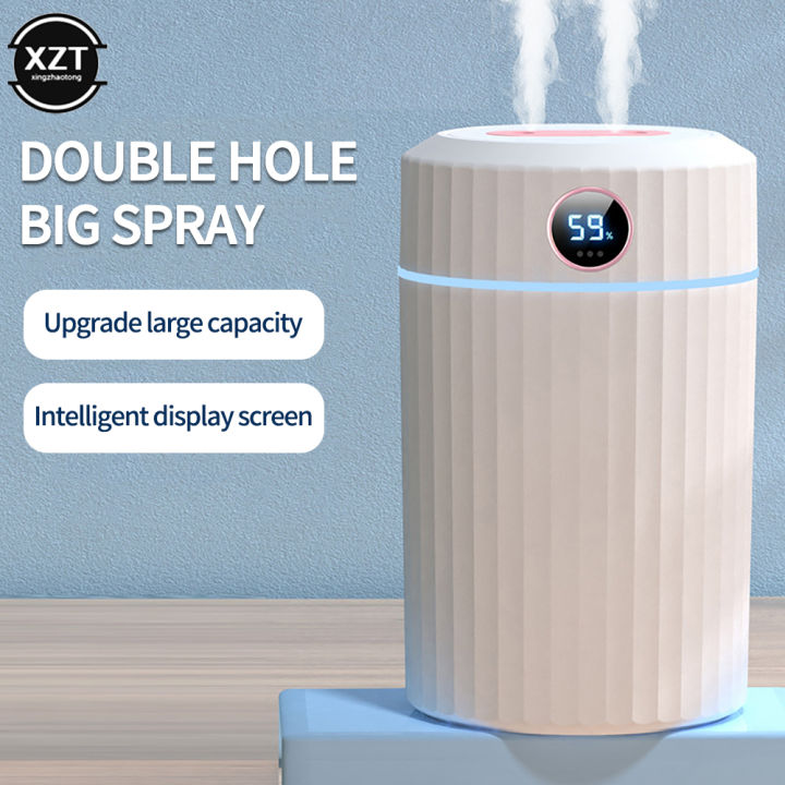 2L Double Spray Air Humidifier With Humidity Display Office Home Anion ...