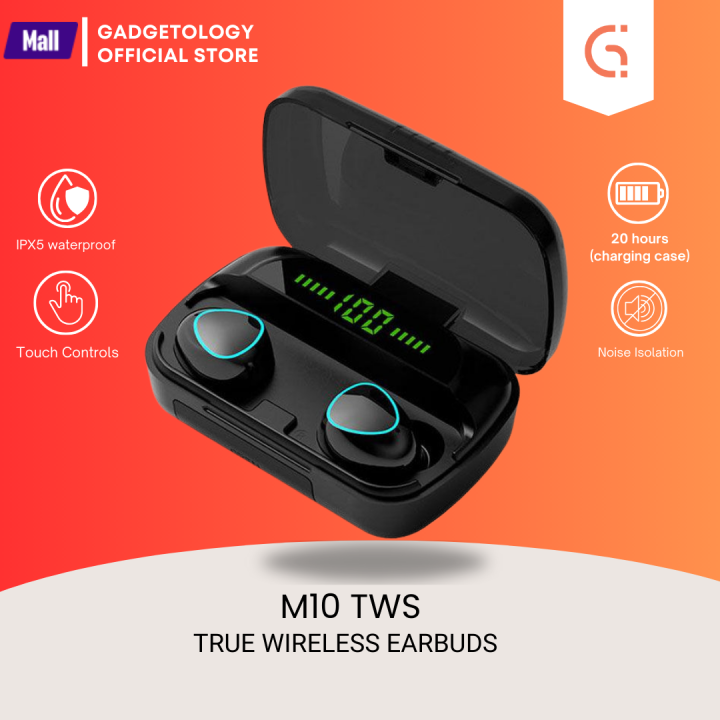 M10 TWS Bluetooth Earphones With Microphone HiFi Stereo Touch Wireless Earbuds and Mic With ...
