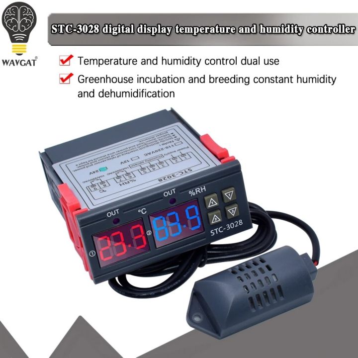 12V 24V 220V 10A STC-3028 Digital Temperature Humidity Meter Thermostat ...