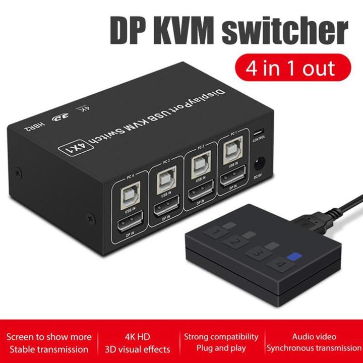 Multifunction 4K USB KVM Switch Box 4 Ports 4K HDMI- USB KVM Switch Box ...
