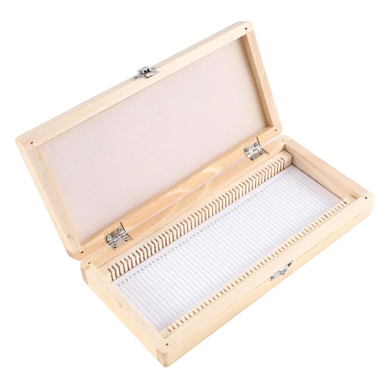 Wooden Slide Storage Box, Holds 50 Slides, Microscope Slide Box Easy ...