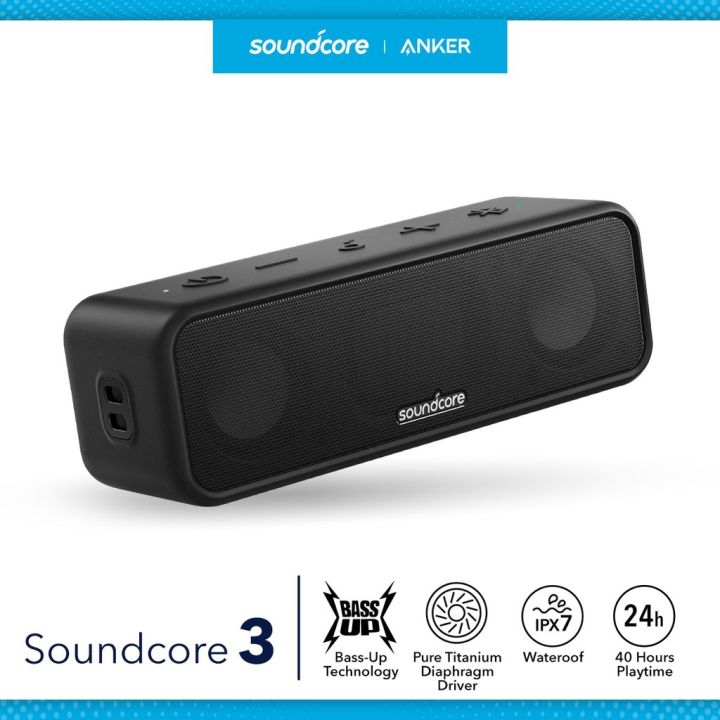 Anker Soundcore 3 Bluetooth Speaker with Stereo Sound, Pure Titanium ...