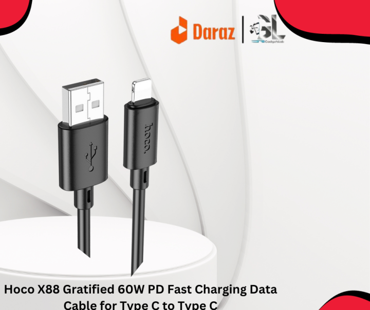 Hoco X88 Gratified 60W PD Fast Charging Data Cable for Type C to Type C ...