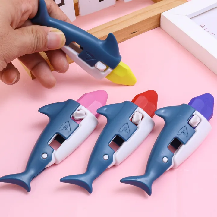 1/6Pcs 3D Shark Gravity Pen Gravity Fidget Sensory Push Toys Painting ...