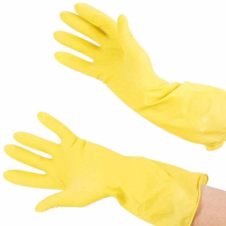 Reusable Rubber Hand Gloves, Stretchable Gloves for Washing Cleaning ...