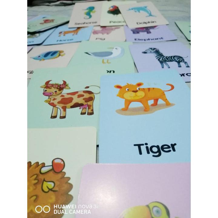 Cute flash cards with animal pictures for kids- 36 Pcs | Daraz.com.bd