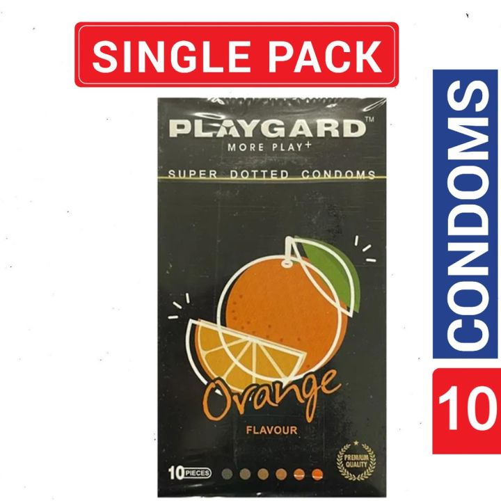 Playgard Condom Orange Flavor Super Dotted Condom 10s Pack (Made in ...