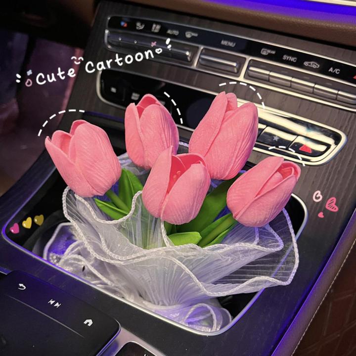 Car Ornaments2023New Tulip Bouquet Internet Celebrity Car Decoration ...