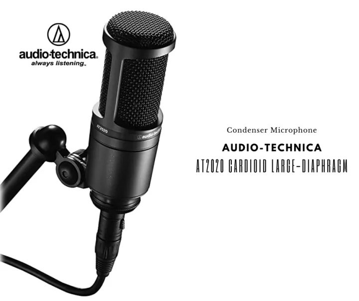 Audio-Technica AT2020 Cardioid Large-diaphragm Condenser Microphone ...