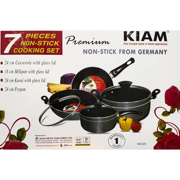 Kiam Non Stick 7 Pcs Cookware Set - Black | Daraz.com.bd