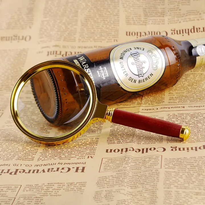 90mm magnifier wooden handle Reading Magnifying Glass Lens Handheld ...